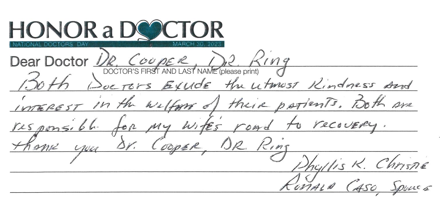 Compliments for Our Doctors - Crouse Health
