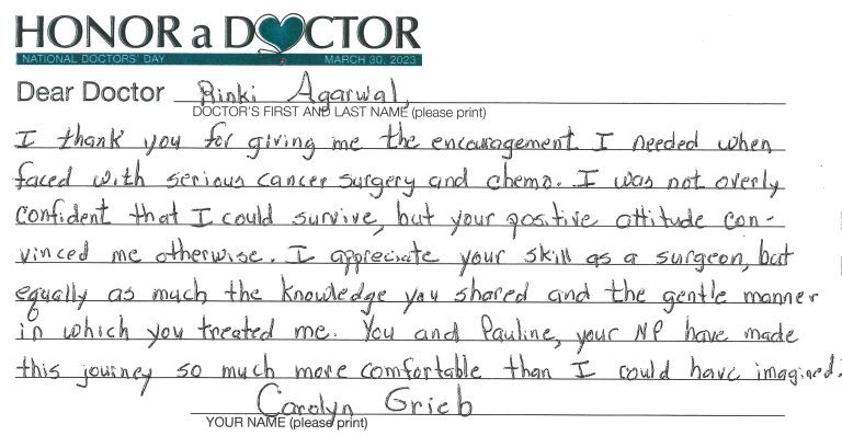 Compliments for Our Doctors - Crouse Health