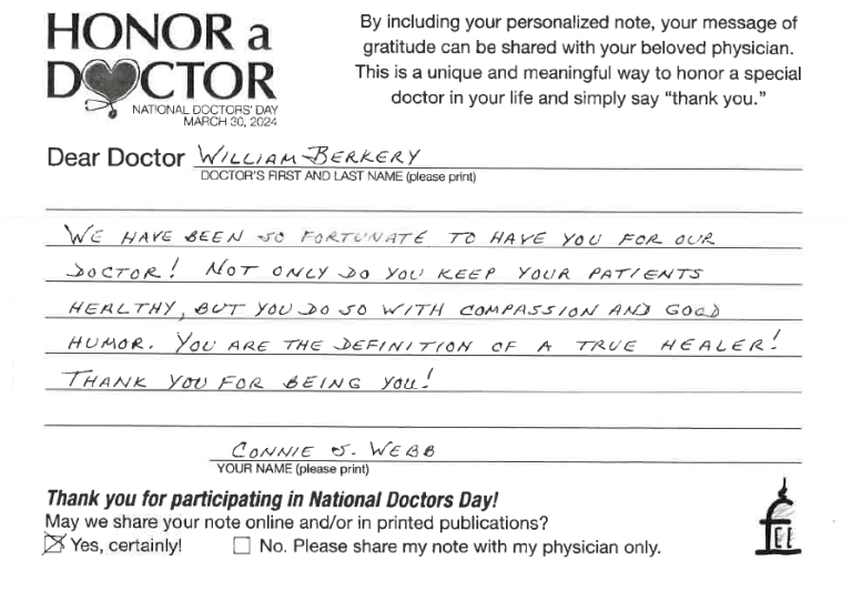 Compliments for Our Doctors - Crouse Health